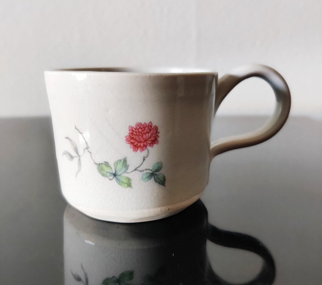 Mackay Pottery Stoneware Teacup - Vintage Floral Espresso Cup - Etsy