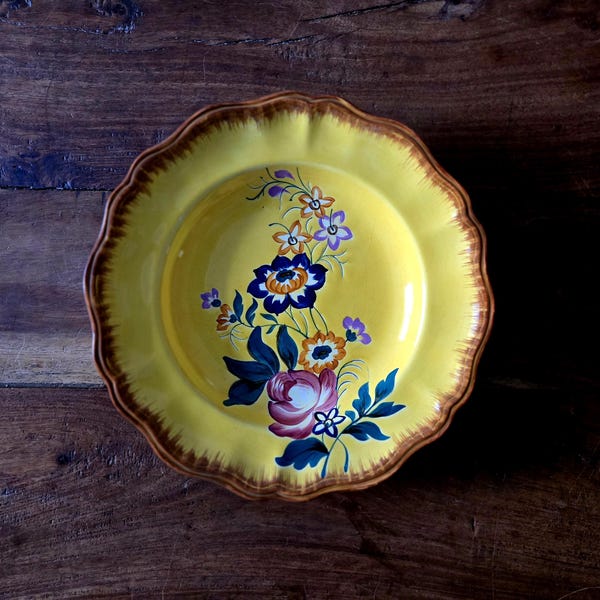 Yellow Floral Plates - Etsy