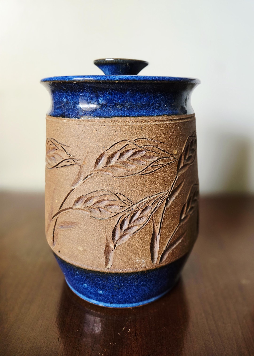 Vintage Earthstone Pottery Lidded Crock California Pottery Santa Monica ...