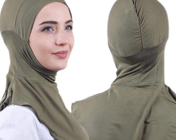 Silk Crepe One Piece Instant Hijab With Attached Ninja Cap Easy Pull-on ...