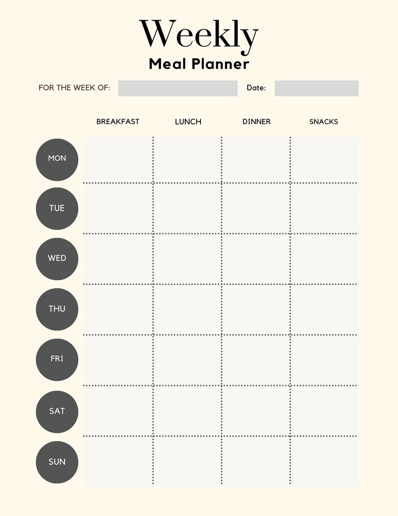 Printable & Digital Meal Planner Templates | Weekly and Monthly Meal ...