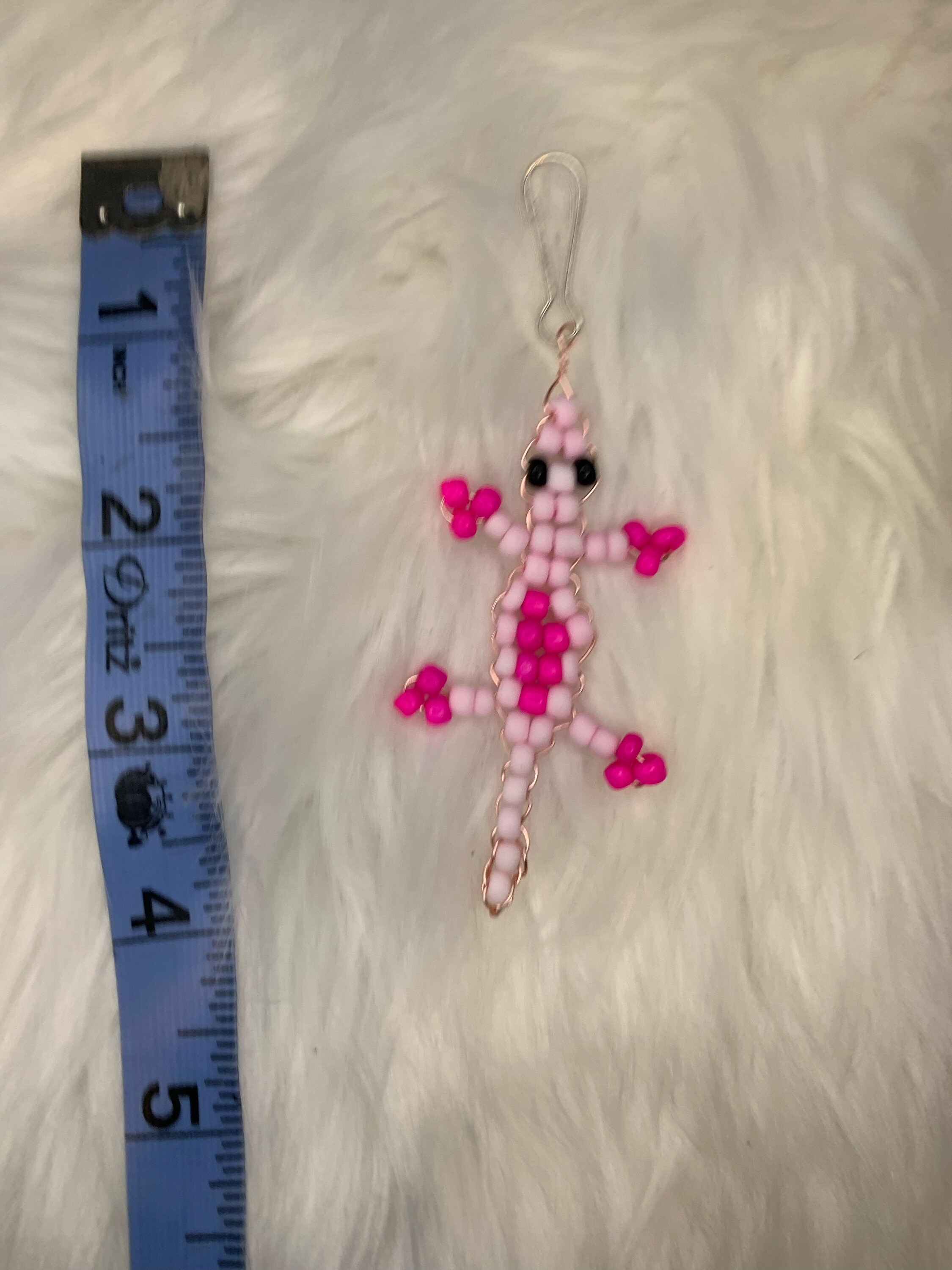 Miniature Beaded Lizard Keychain - Etsy