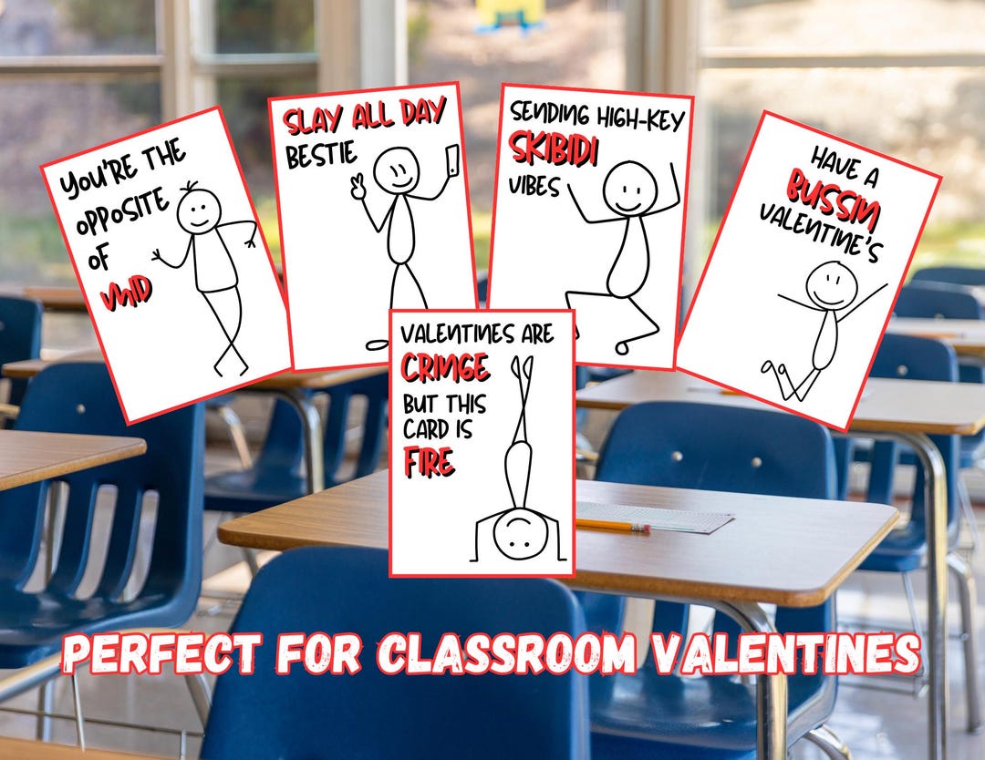 Gen Z Slang Middle School Valentine's Cards - Etsy