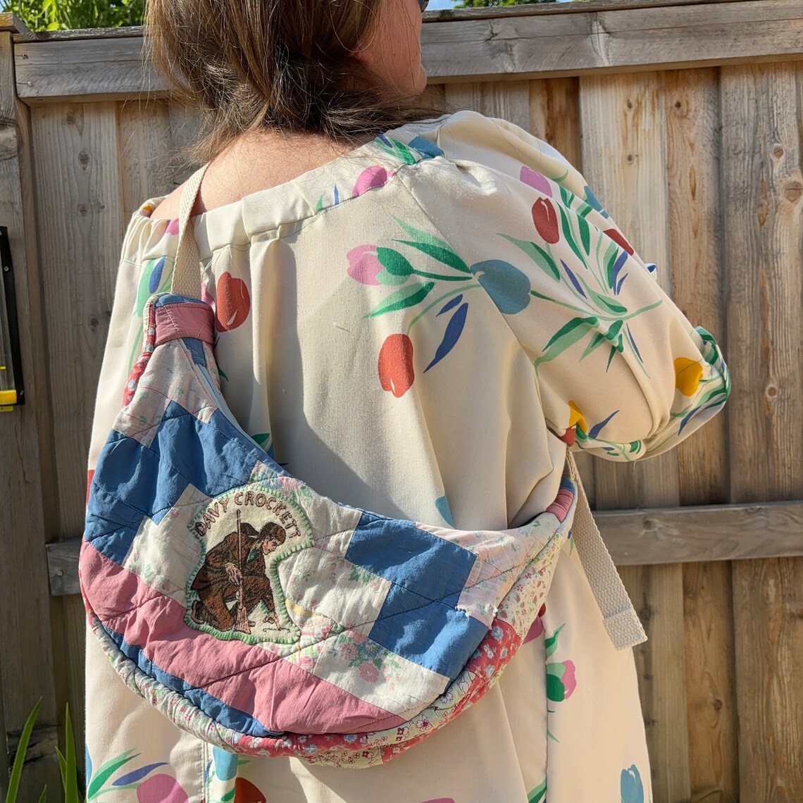 Vintage Quilt Crossbody Bag With Davy Crockett Patch - Etsy