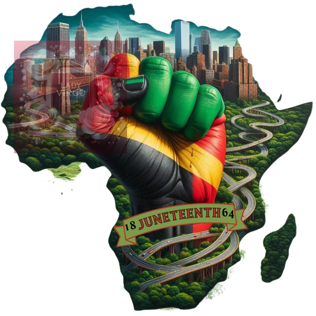 Juneteenth Fist Png: Vibrant Colors (digital Download) - Etsy