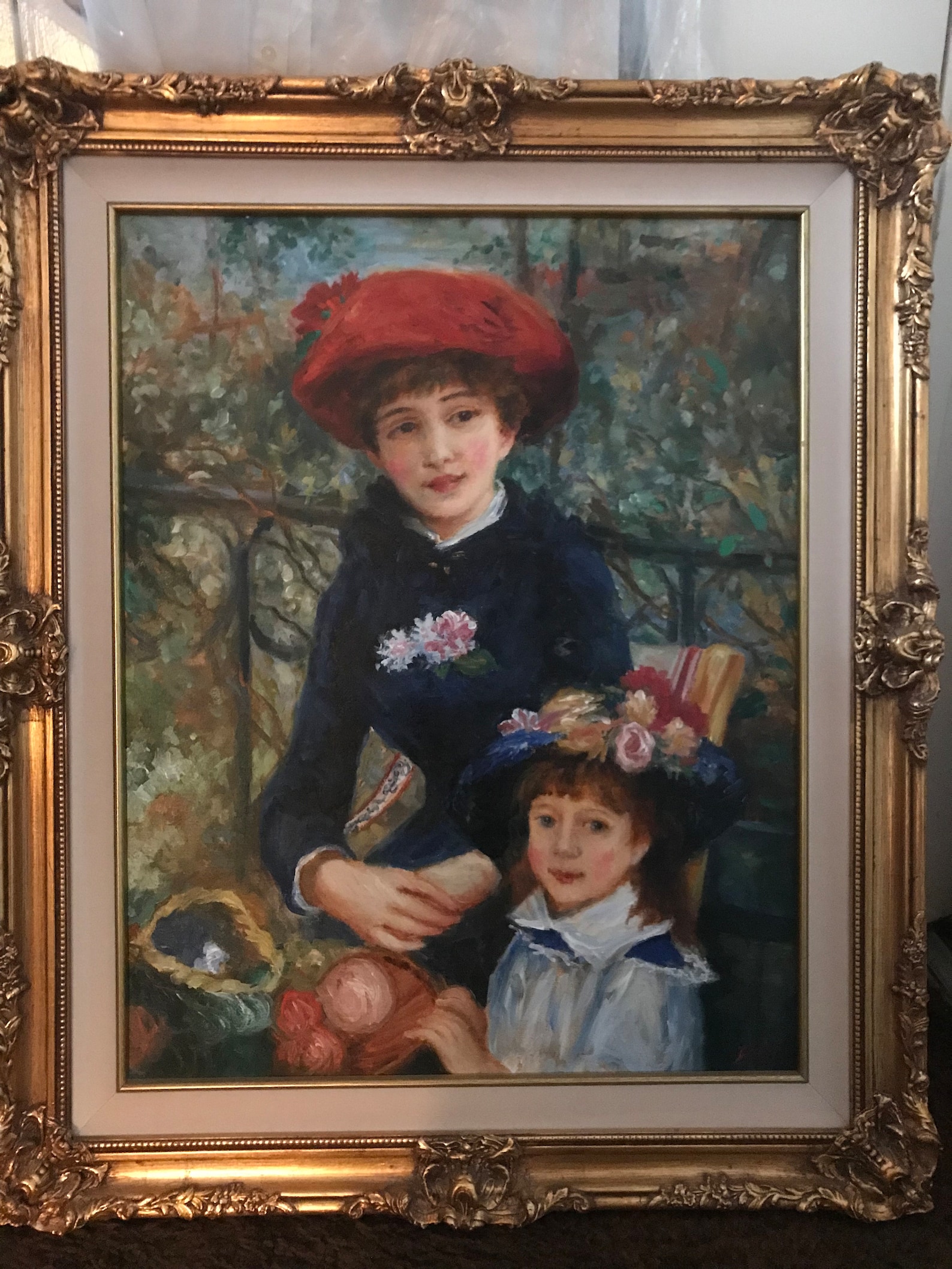Vintage Oil Painting - Unknown Artists Copy of Two Sisters on the ...