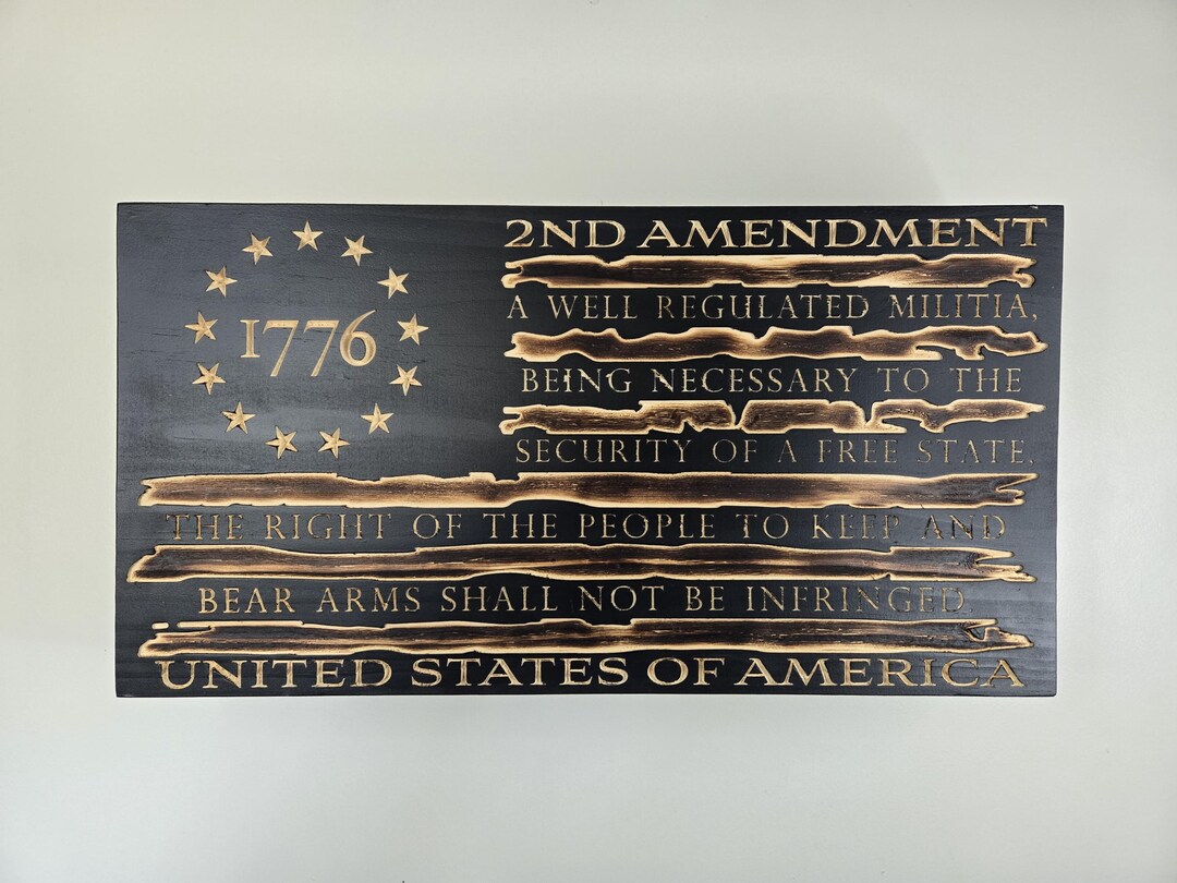 2nd Amendment Concealment Wooden Flag - Subdued Color, Betsy Ross 1776 Flag Design, Rustic ...