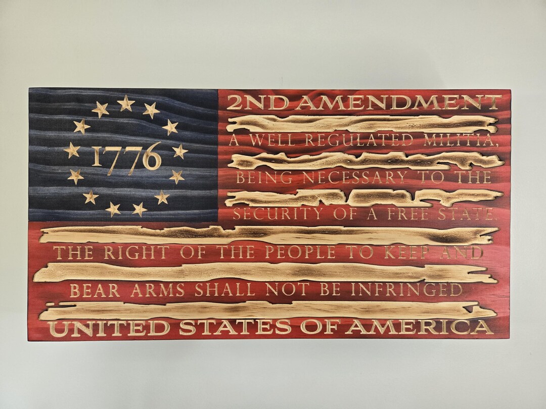 2nd Amendment Concealment Wooden Flag - Betsy Ross 1776 Flag Design ...