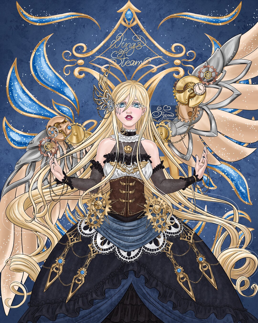 Steampunk Goddess A4/A5 Prints - Etsy