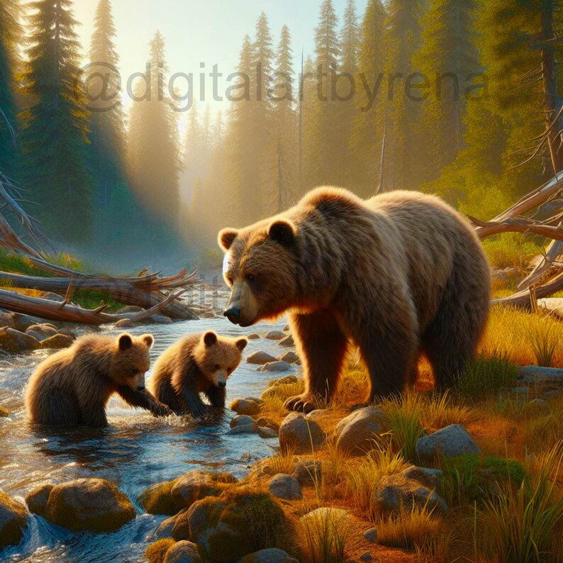 4digital Grizzly Bear Photo Bundle Set of 4 High-resolution Wildlife ...
