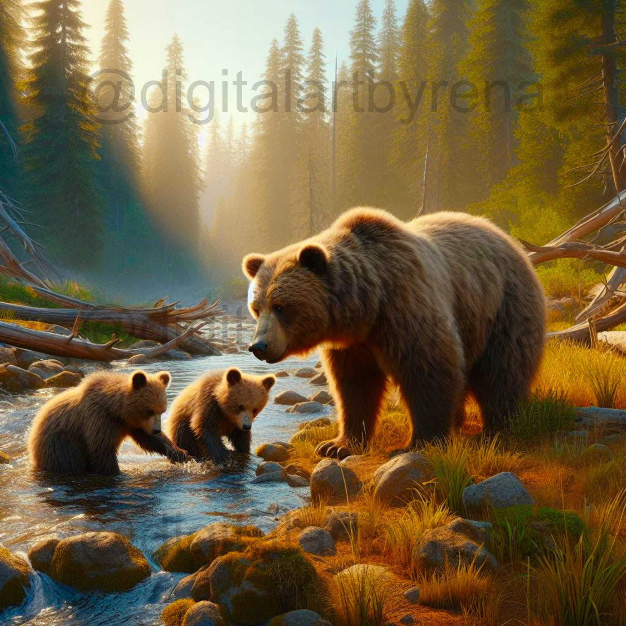 4 Digital Grizzly Bear Photo Bundle - Set of 4 High-resolution Wildlife ...