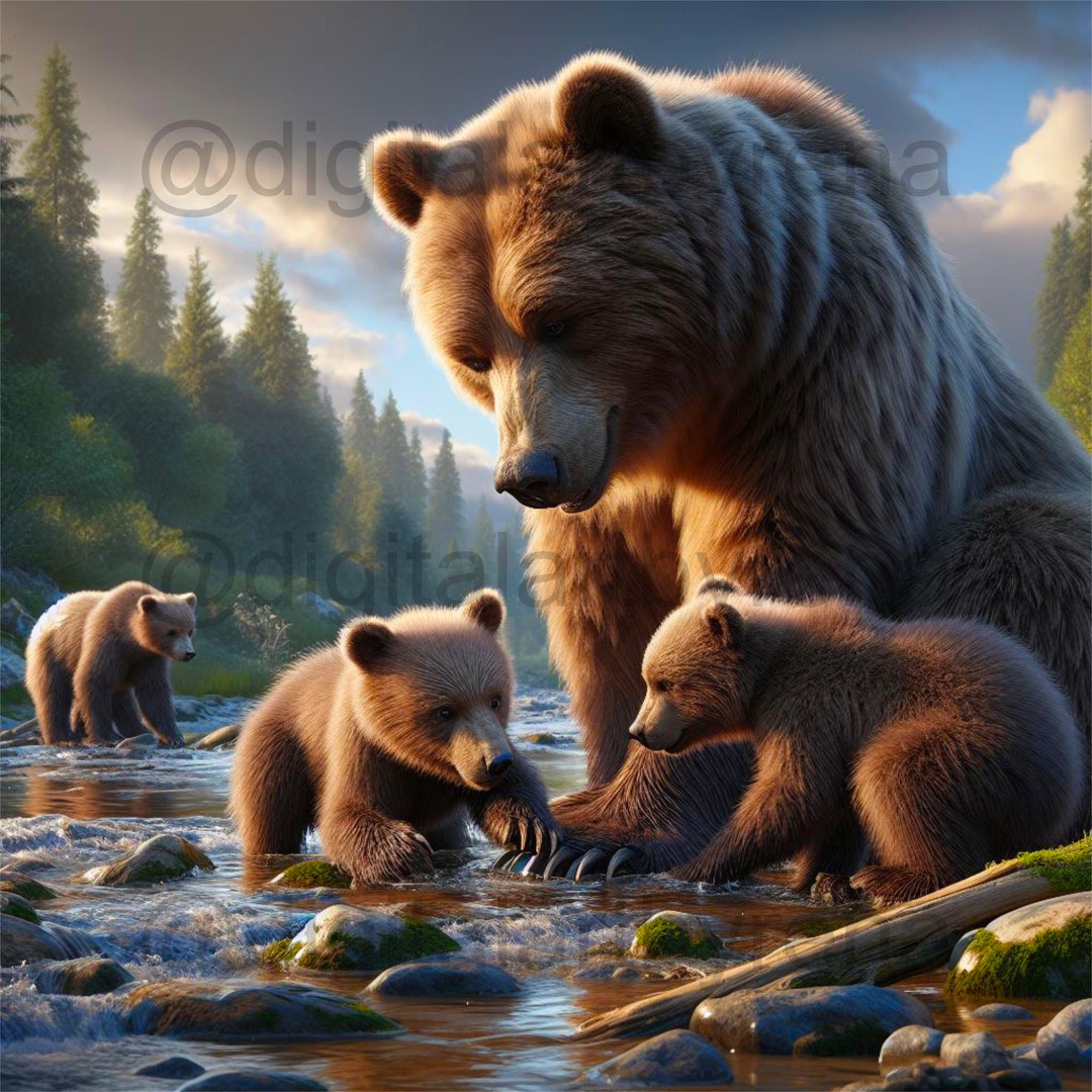 4digital Grizzly Bear Photo Bundle Set of 4 High-resolution Wildlife ...