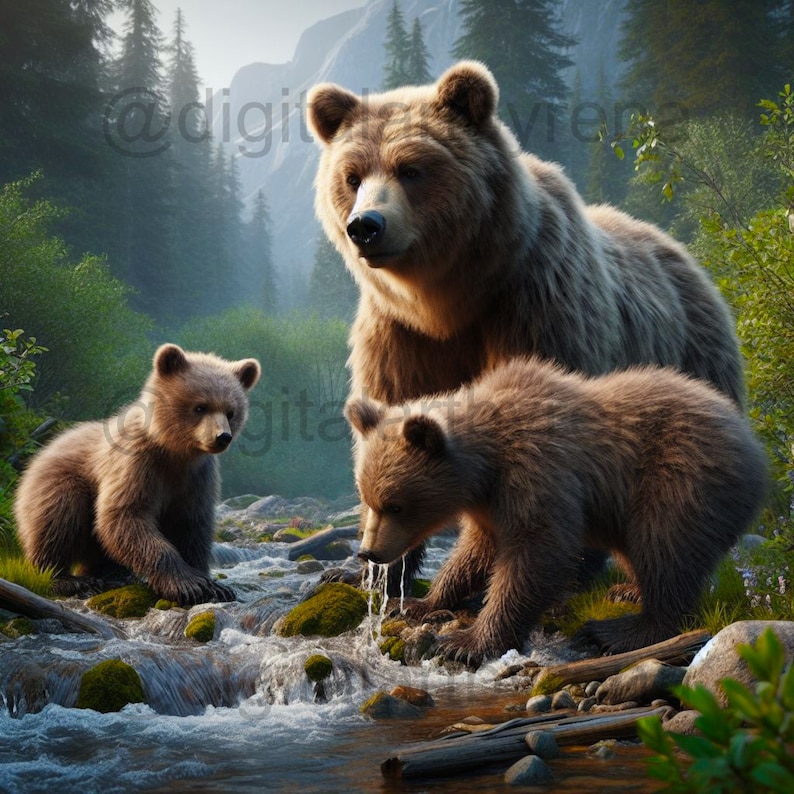 4digital Grizzly Bear Photo Bundle Set of 4 High-resolution Wildlife ...