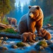 4 Digital Grizzly Bear Photo Bundle - Set of 4 High-resolution Wildlife ...
