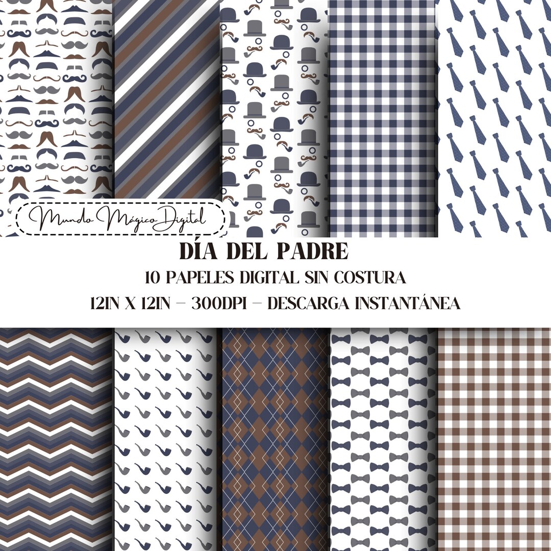 Father's Day Digital Paper, Paper Patterns, Patterns for Dad, Printable ...