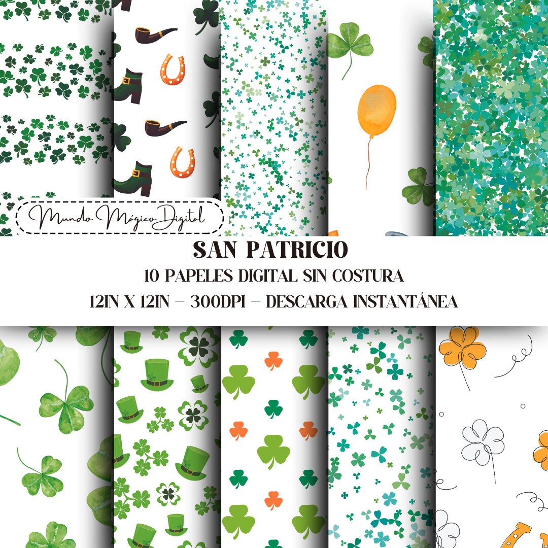 Digital Papers Patterns, St. Patrick's Day, Paper Patterns, Printable ...