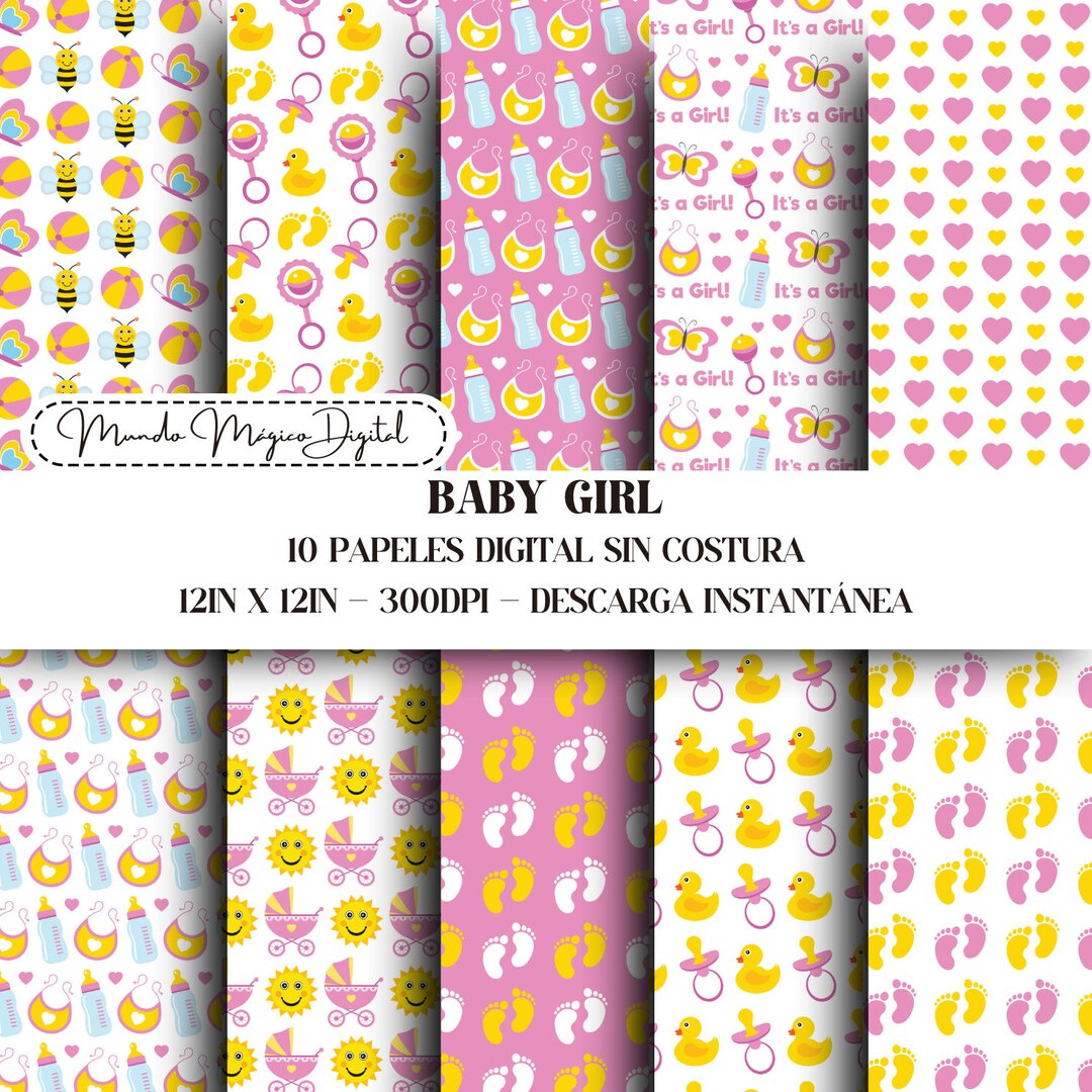 Digital Paper Pack, Girl Digital Paper, Paper Patterns, Digital Papers ...