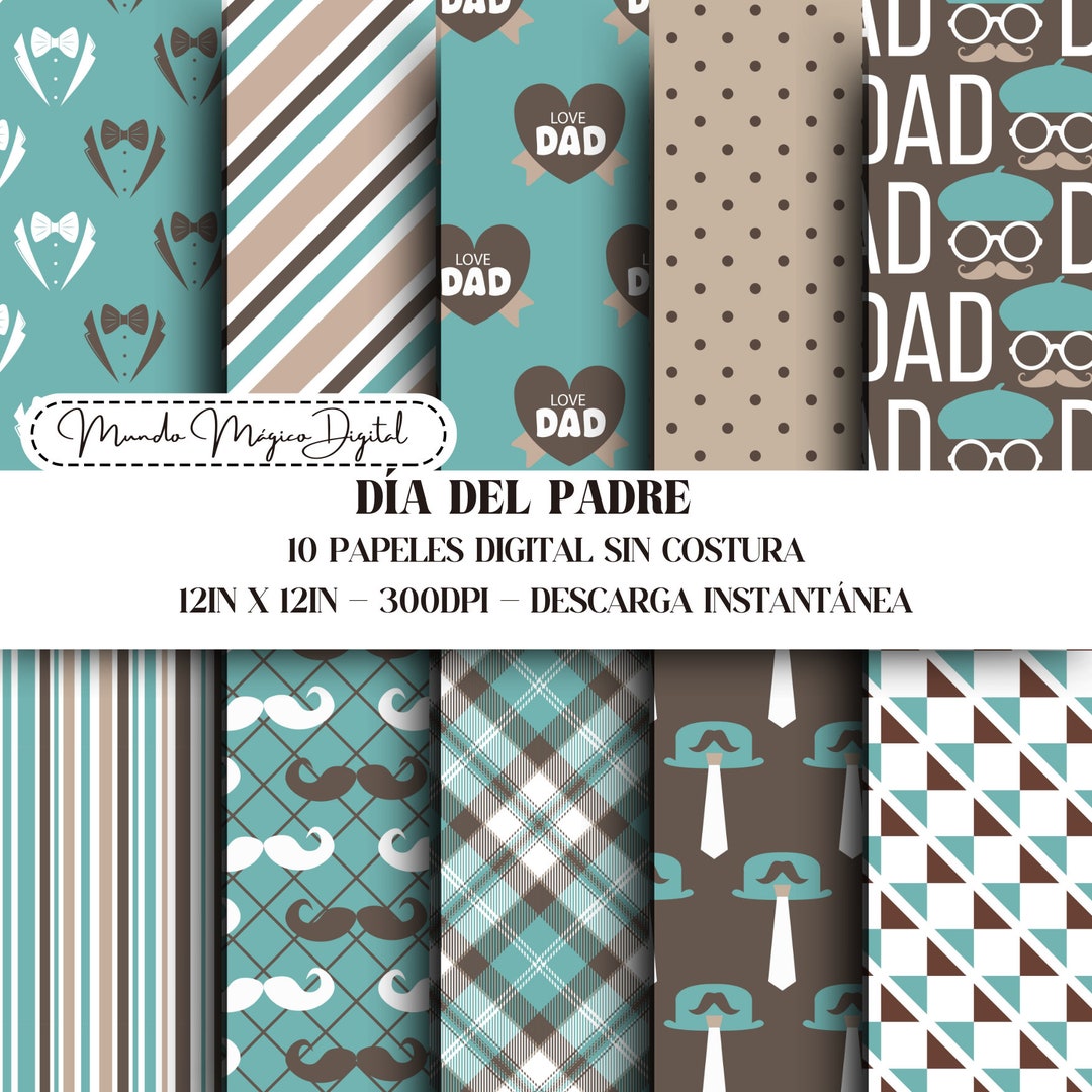 Father's Day Pattern, Dad Digital Papers, Paper Patterns, Scrapbook ...