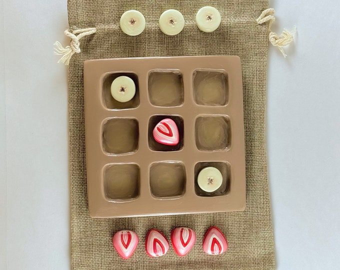 Pancake Waffle Tic Tac Toe Board | Clay Tic Tac Toe Game | Small Size ...