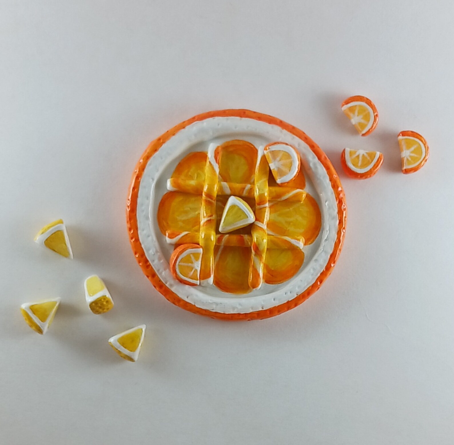 Orange Pocket Tic Tac Toe With Orange Slices and Lemon Wedges - Etsy