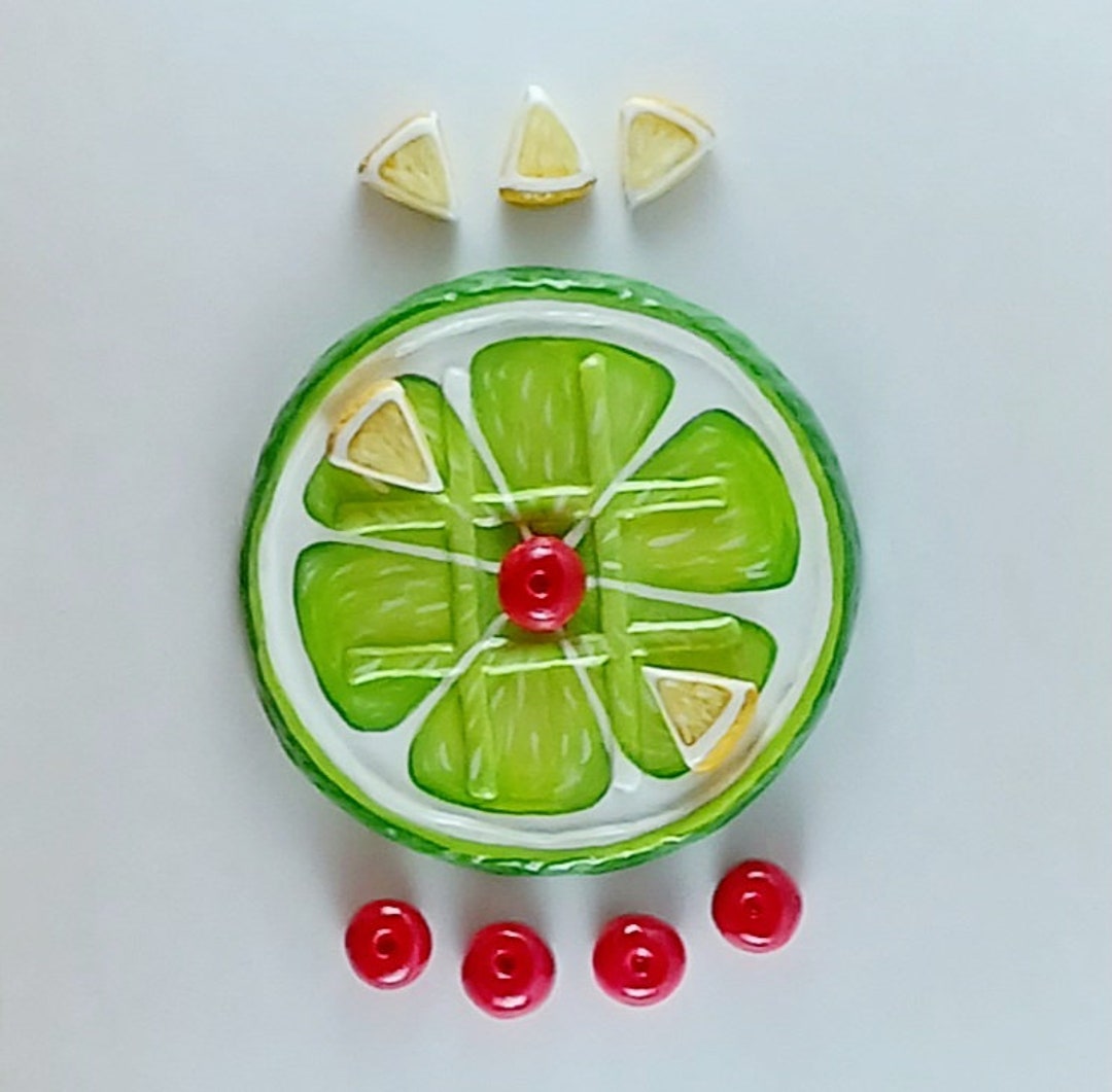 Lime Half Tic Tac Toe Game Set With Lemons and Cherry Game Pieces Game ...