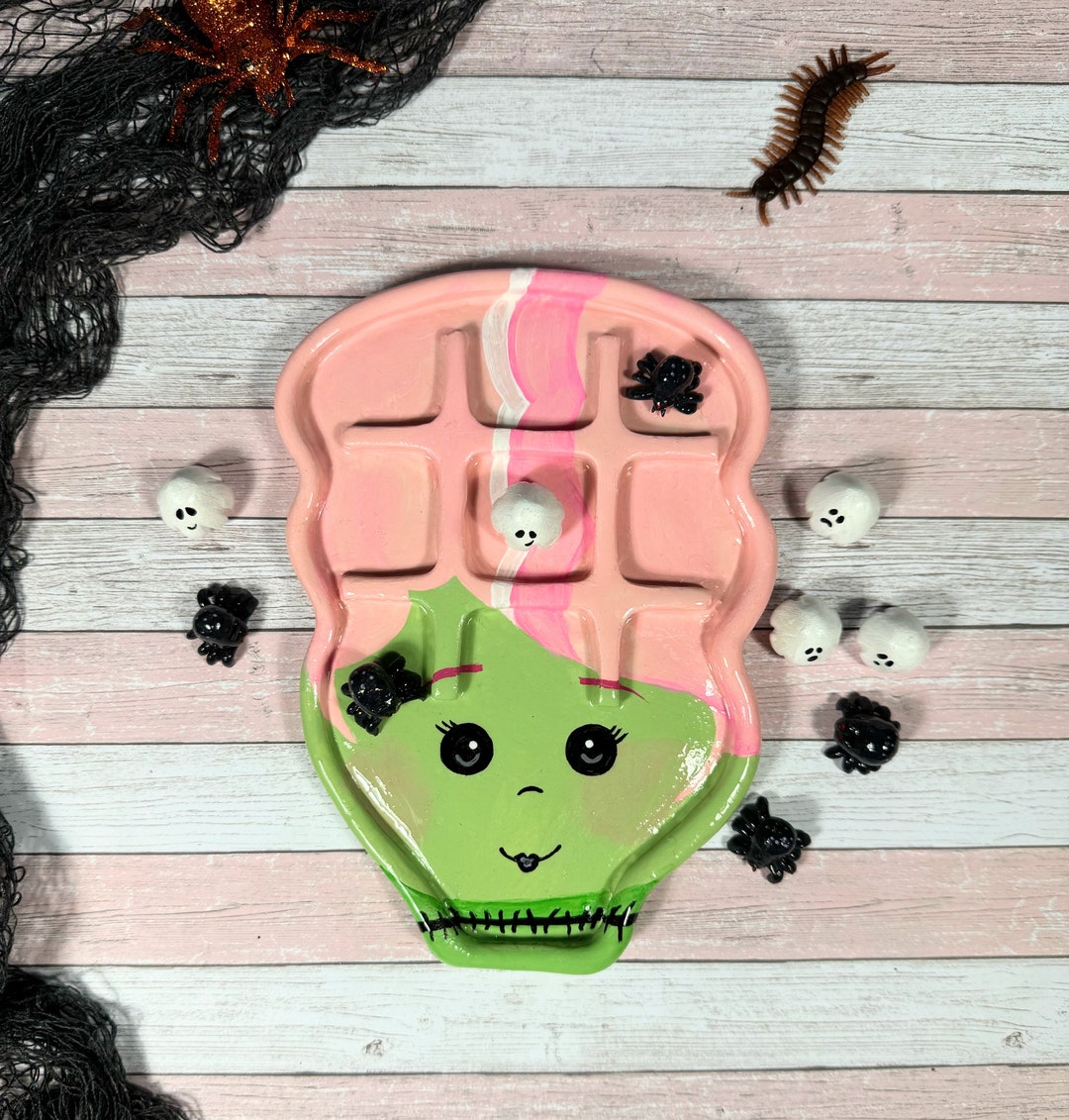 Polymer Clay Bride of Frankenstein Tic Tac Toe Halloween Game Set ...