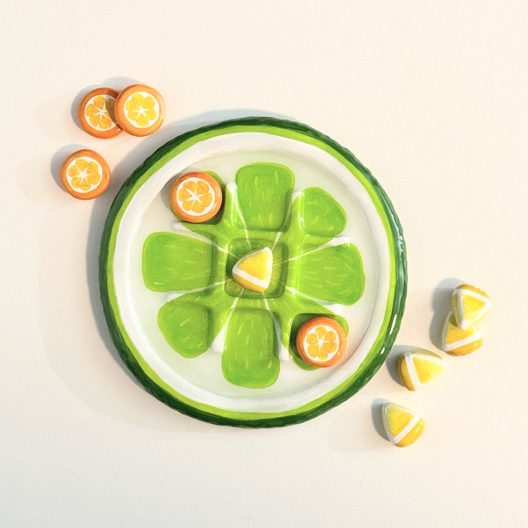 Lime Tic Tac Toe Game Set With Lemons and Oranges Game Pieces Game ...