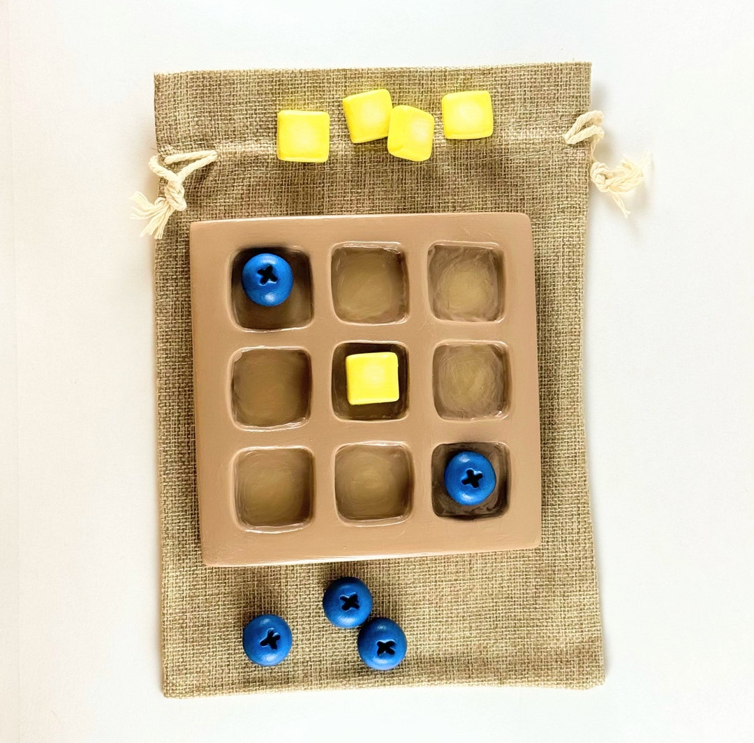 Waffle Tic Tac Toe Game Set With Blueberries and Slices of Butter Game ...