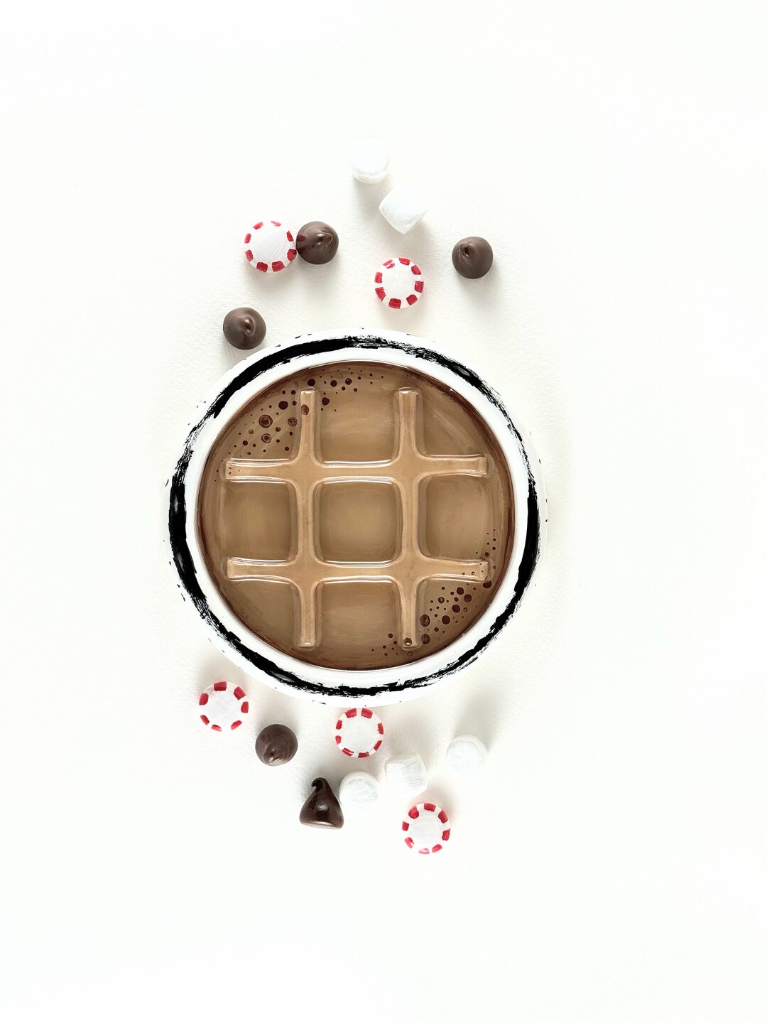 Hot Chocolate Tic Tac Toe Game Set Peppermint and Marshmallows or ...