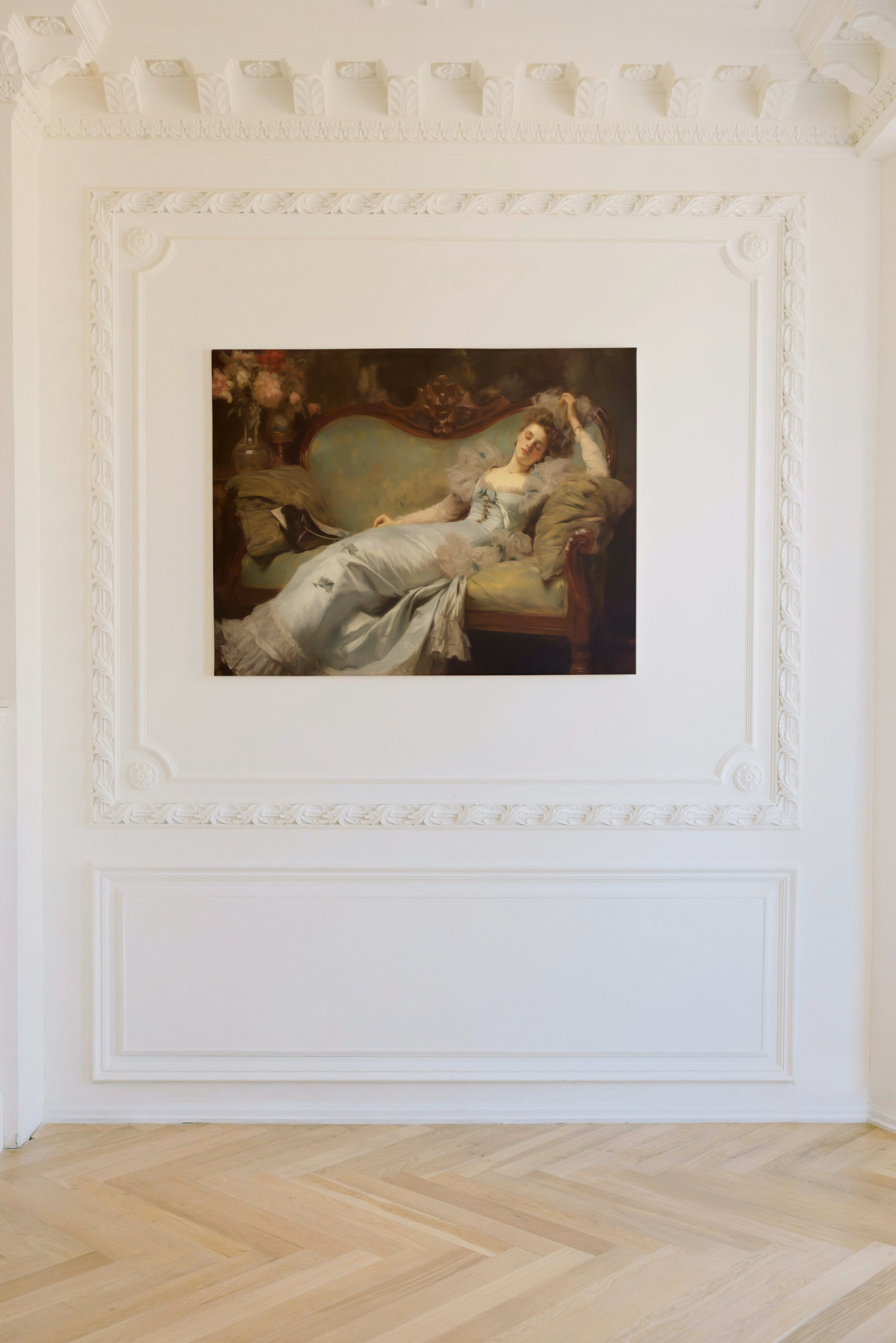 Victorian Woman Sleeping Painting | Vintage Oil Painting | Feminine ...