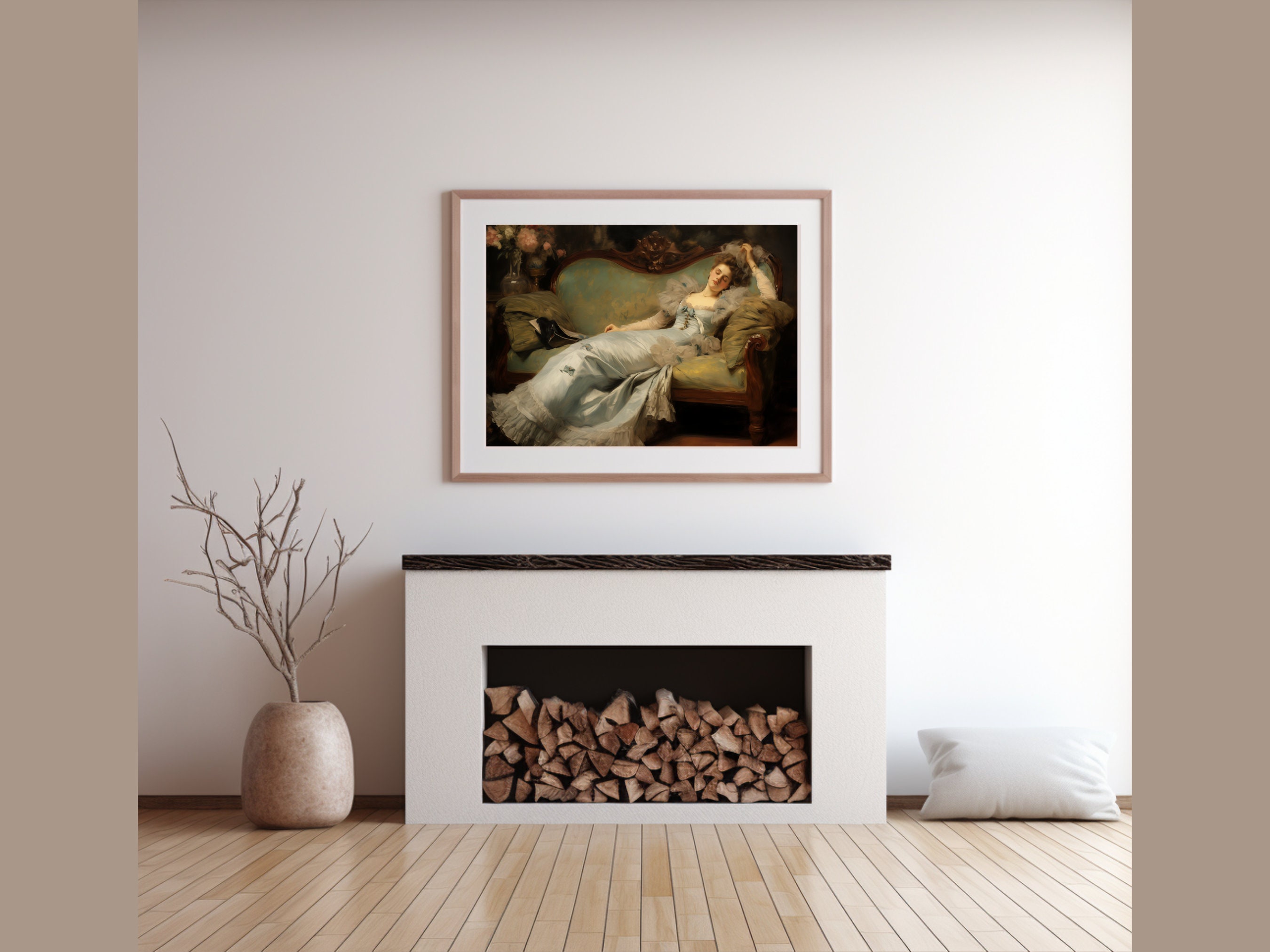 Victorian Woman Sleeping Painting | Vintage Oil Painting | Feminine ...