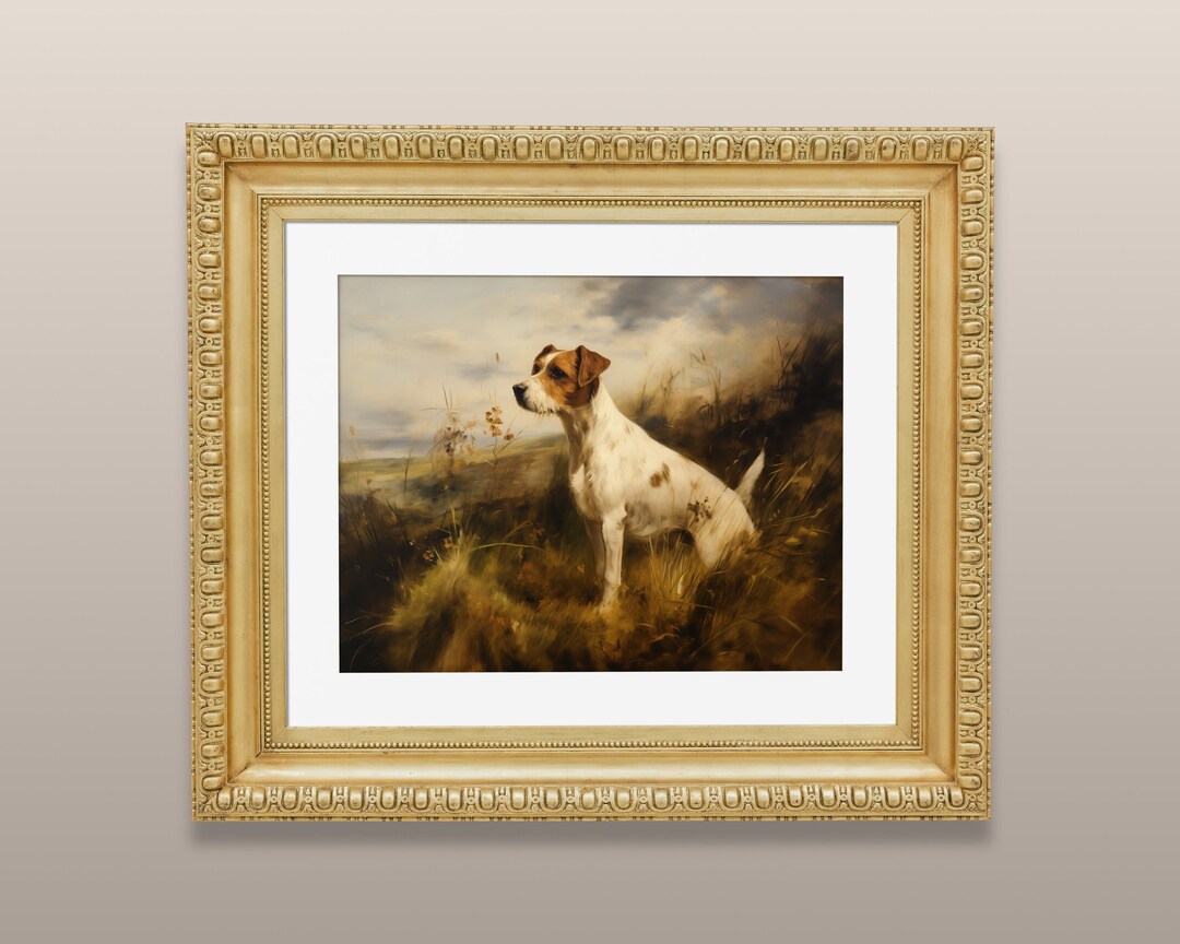 Jack Russell Terrier Dog Painting | Landscape Wall Art | Vintage Art ...