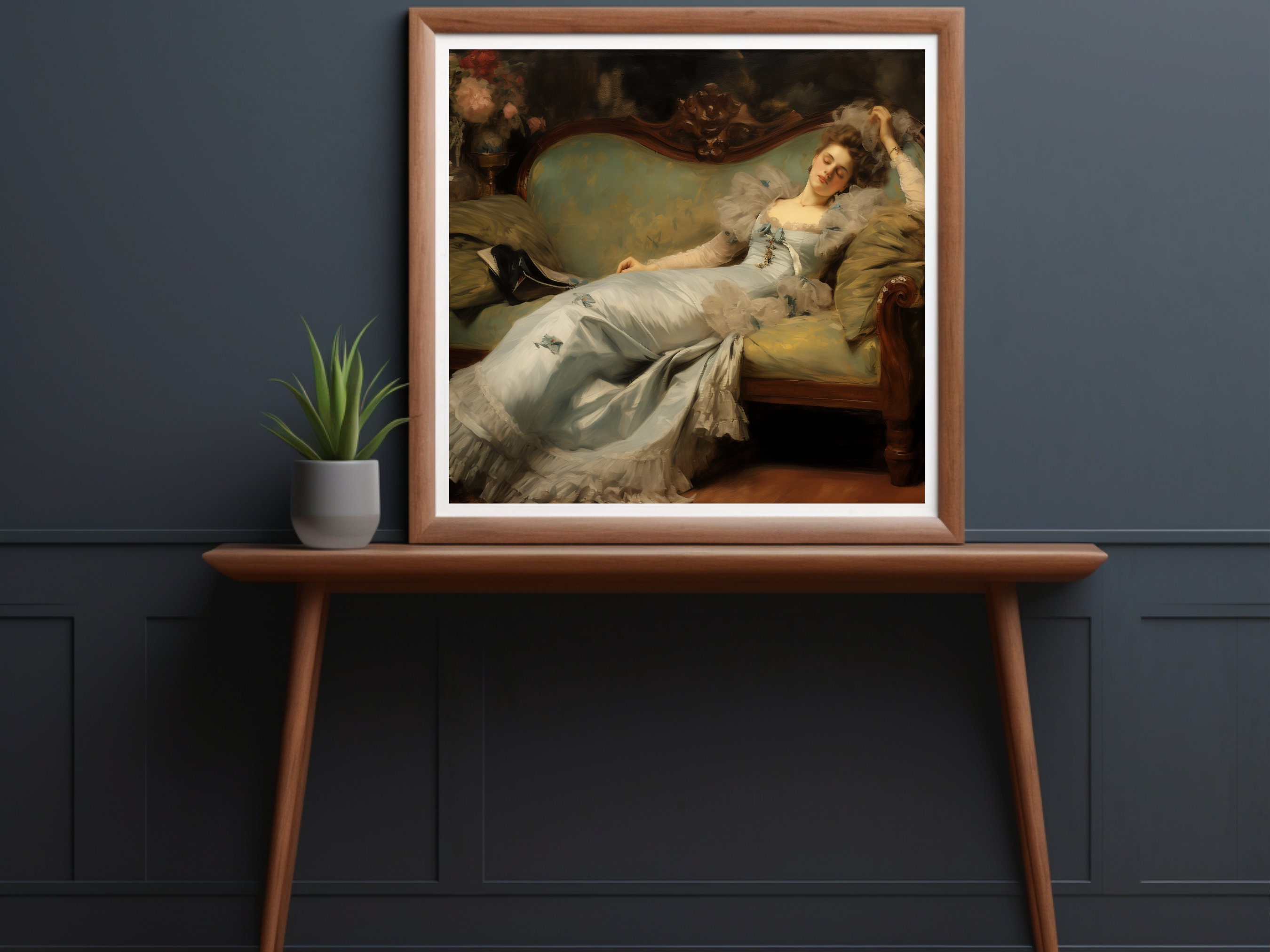 Victorian Woman Sleeping Painting | Vintage Oil Painting | Feminine ...