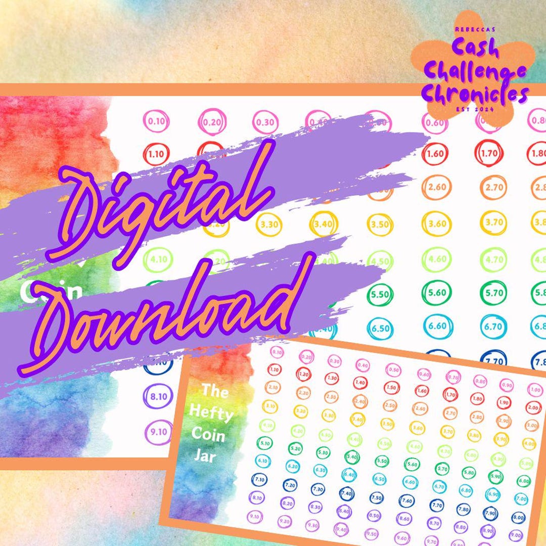 HEFTY COIN JAR | Coin Savings Challenge | 3 Sizes | Low-income Savings ...