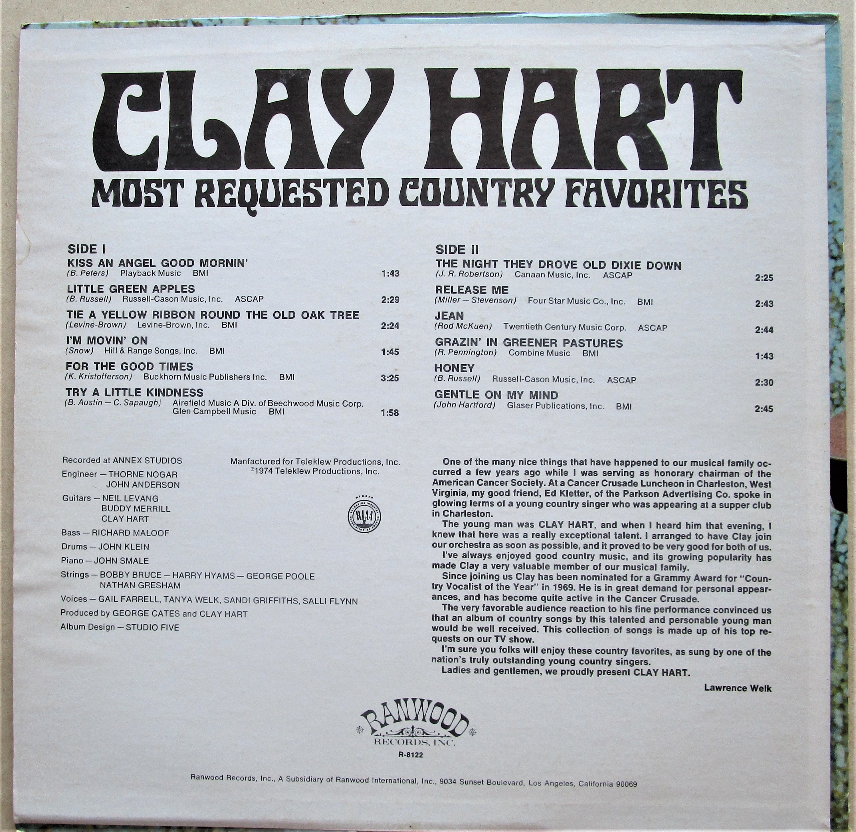Clay Hart Most Requested Country Favorites LP - Etsy