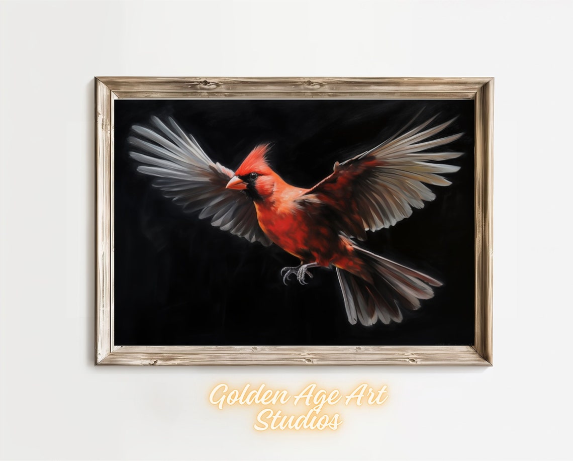 Northern Cardinal Bird Print | Printable Wall Art | Boy Room Wall Decor ...