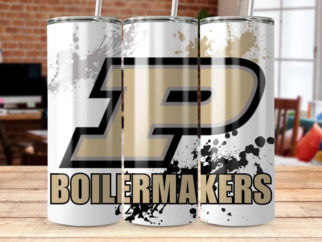 Purdue Paint Splatter College Football 20 Oz Skinny Tumbler Sublimation ...