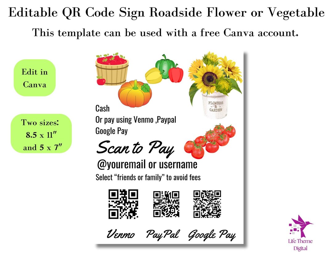 Roadside Scan and Go Payment QR Code Template, Small Business Digital ...