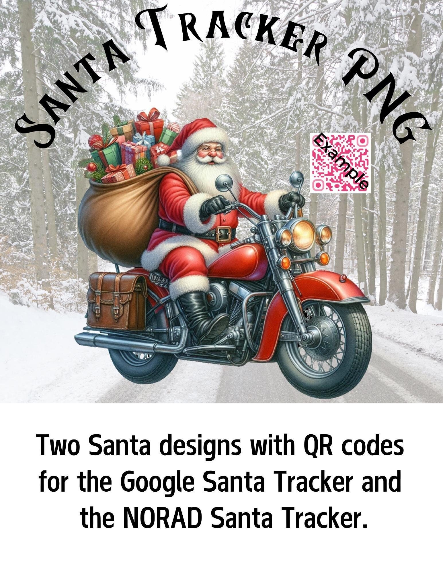 Where's Santa PNG, TWO QR Codes Easy to Use/point and Click, Digital ...