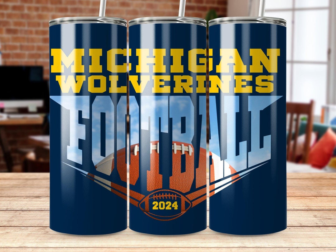 Michigan Wolverines 2 - 20 Oz Skinny Tumbler Sublimation Design Digital ...