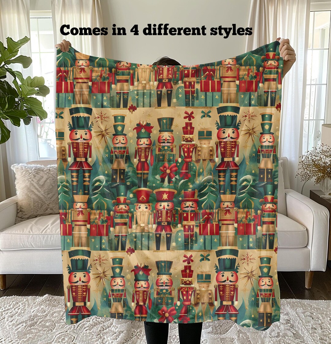 Nutcracker Blanket Vintage Christmas Blanket Holiday Winter Home Decor ...