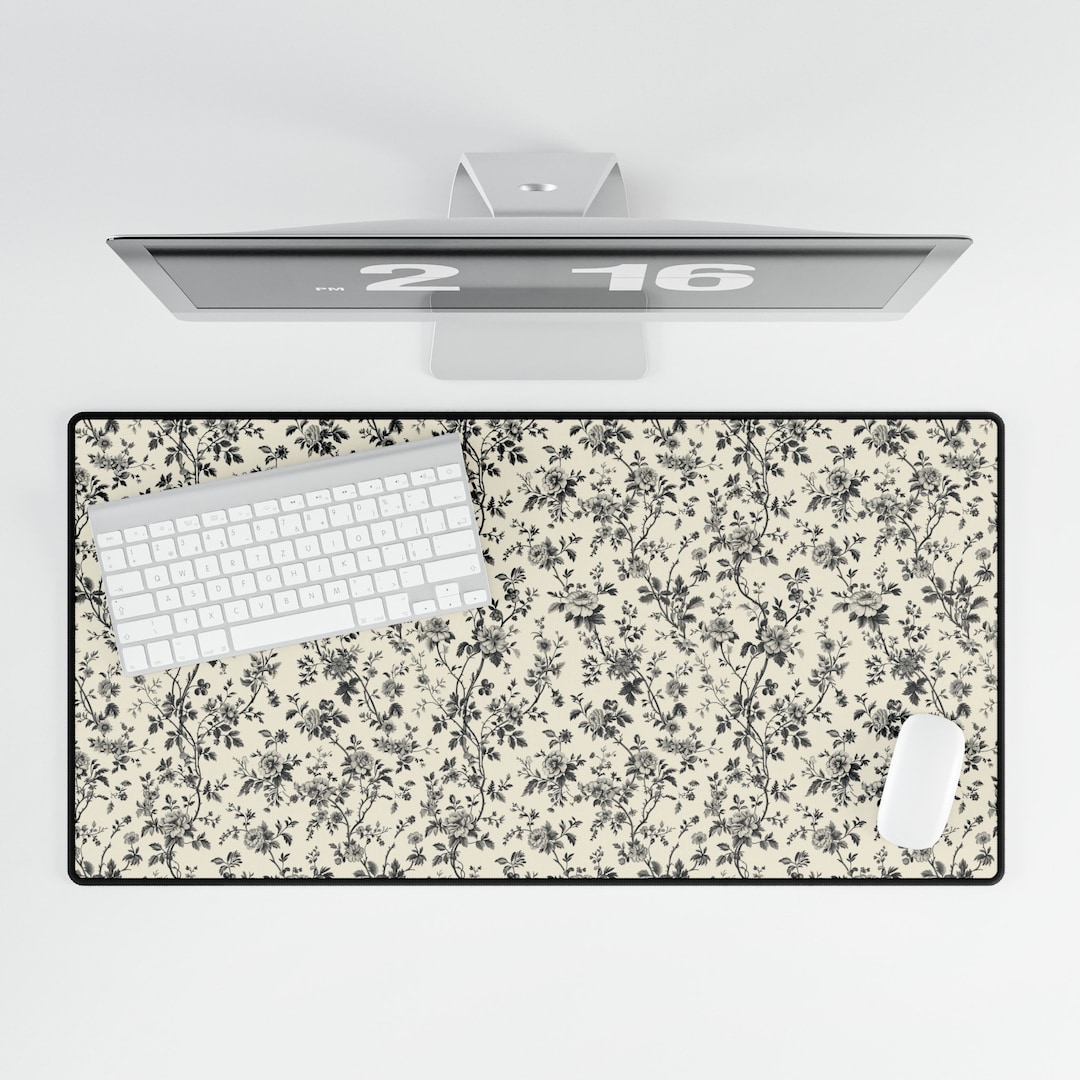 Toile De Jouy Desk Mat French Floral Mouse Pad Vintage French Style ...
