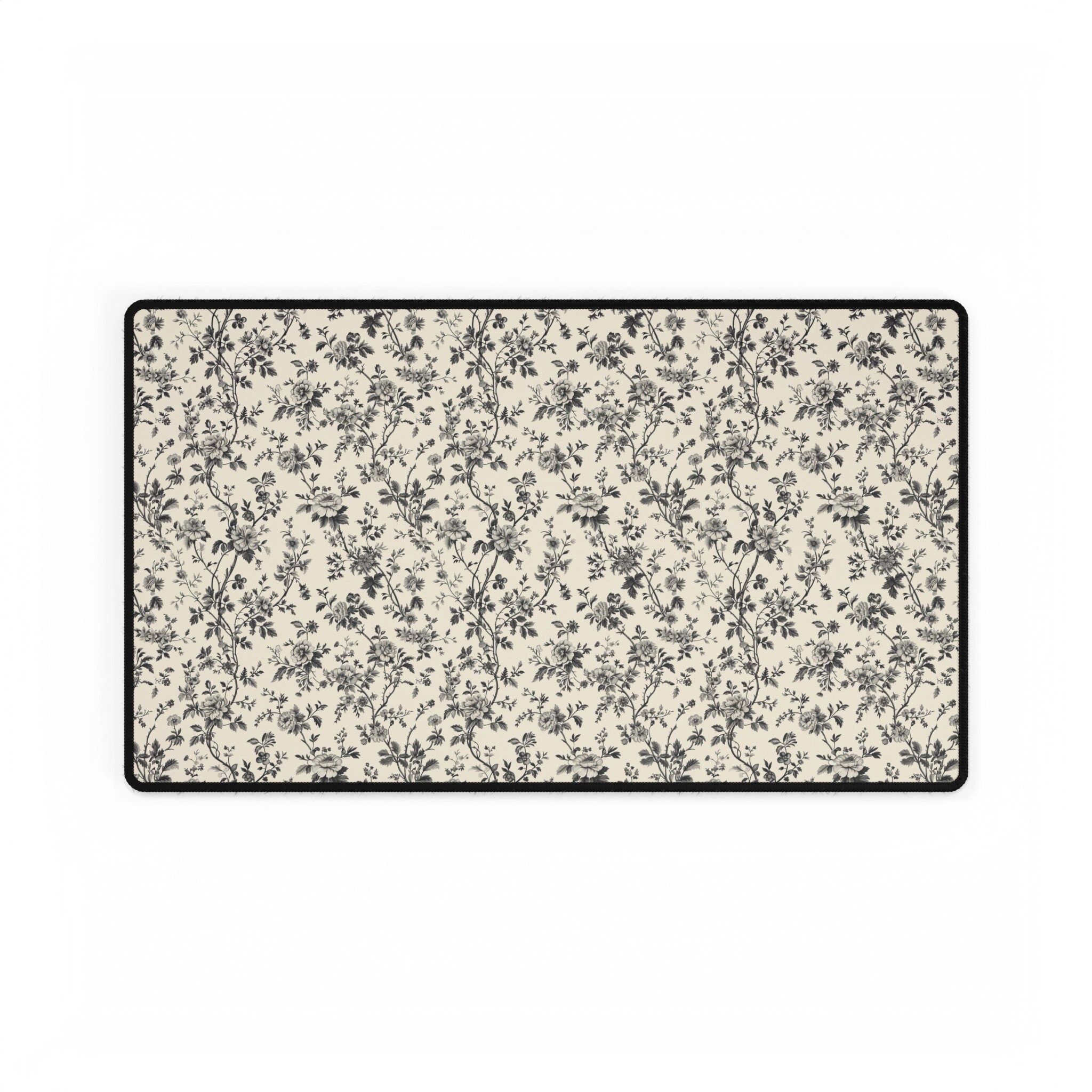 Toile De Jouy Desk Mat Chinoiserie Vintage French Floral Desk Mat Cute ...