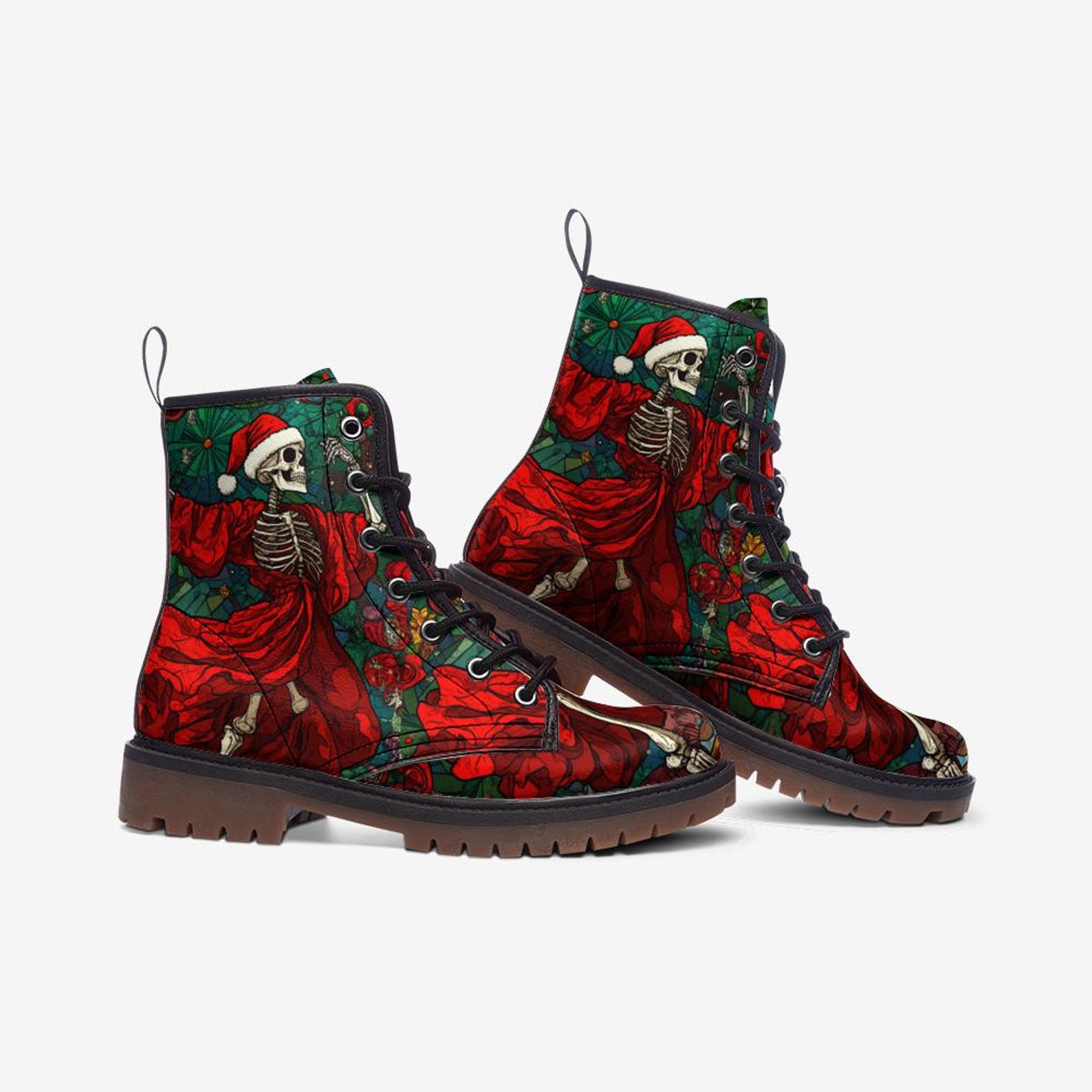 Christmas Skeleton Boots Christmas Boots Gothic Christmas Shoes Goth ...