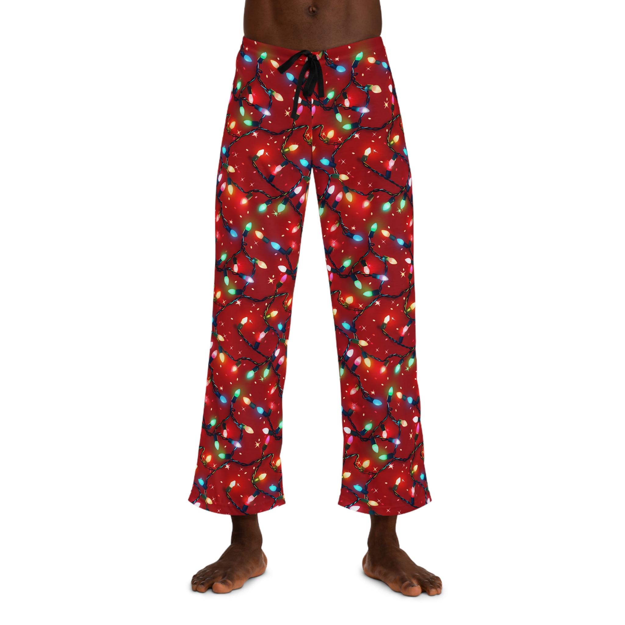 Christmas Lights Pajama Pants Mens Christmas Pajama Pants White ...
