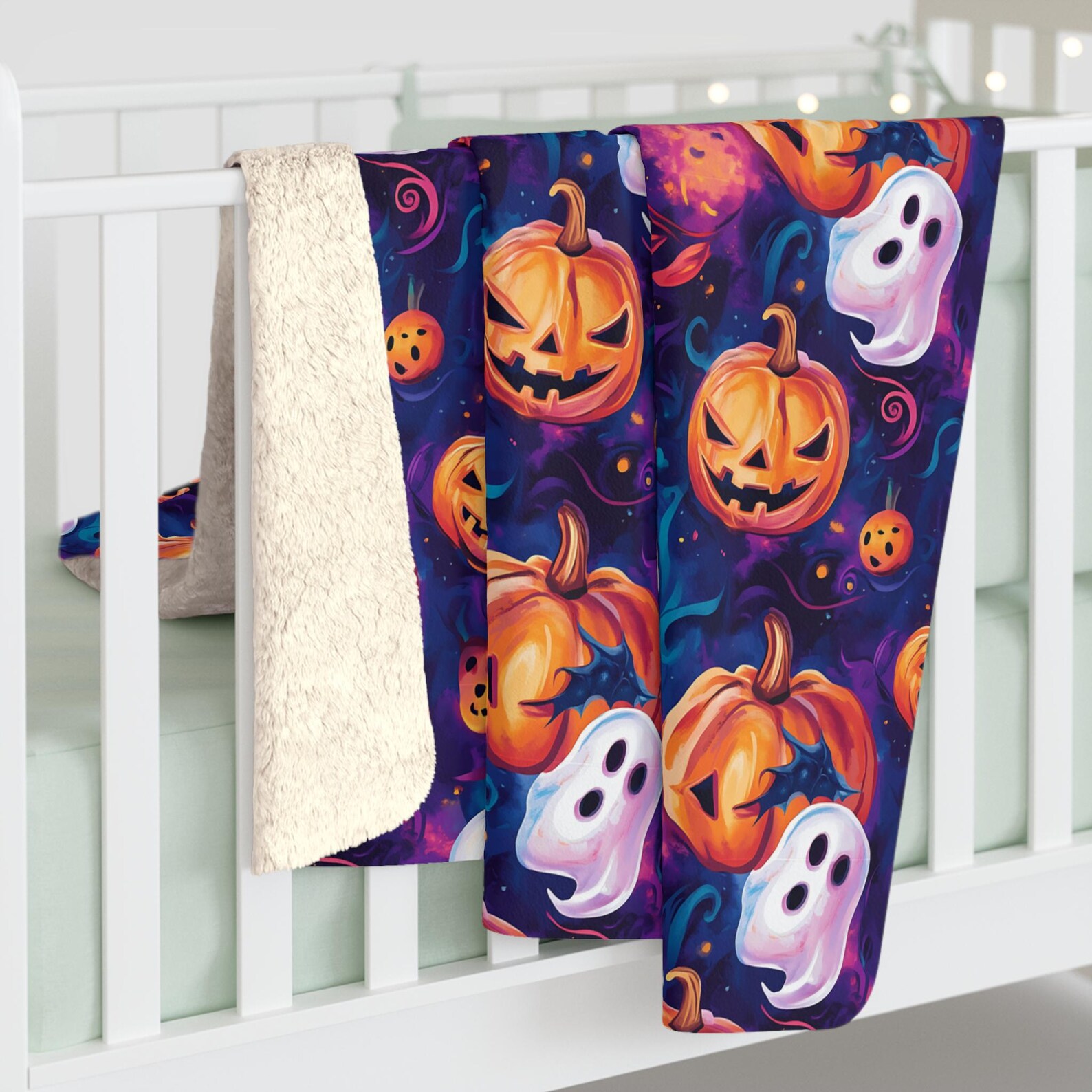 Cute Halloween Blanket Scary Blanket Spooky Blanket Ghosts Pumpkins ...