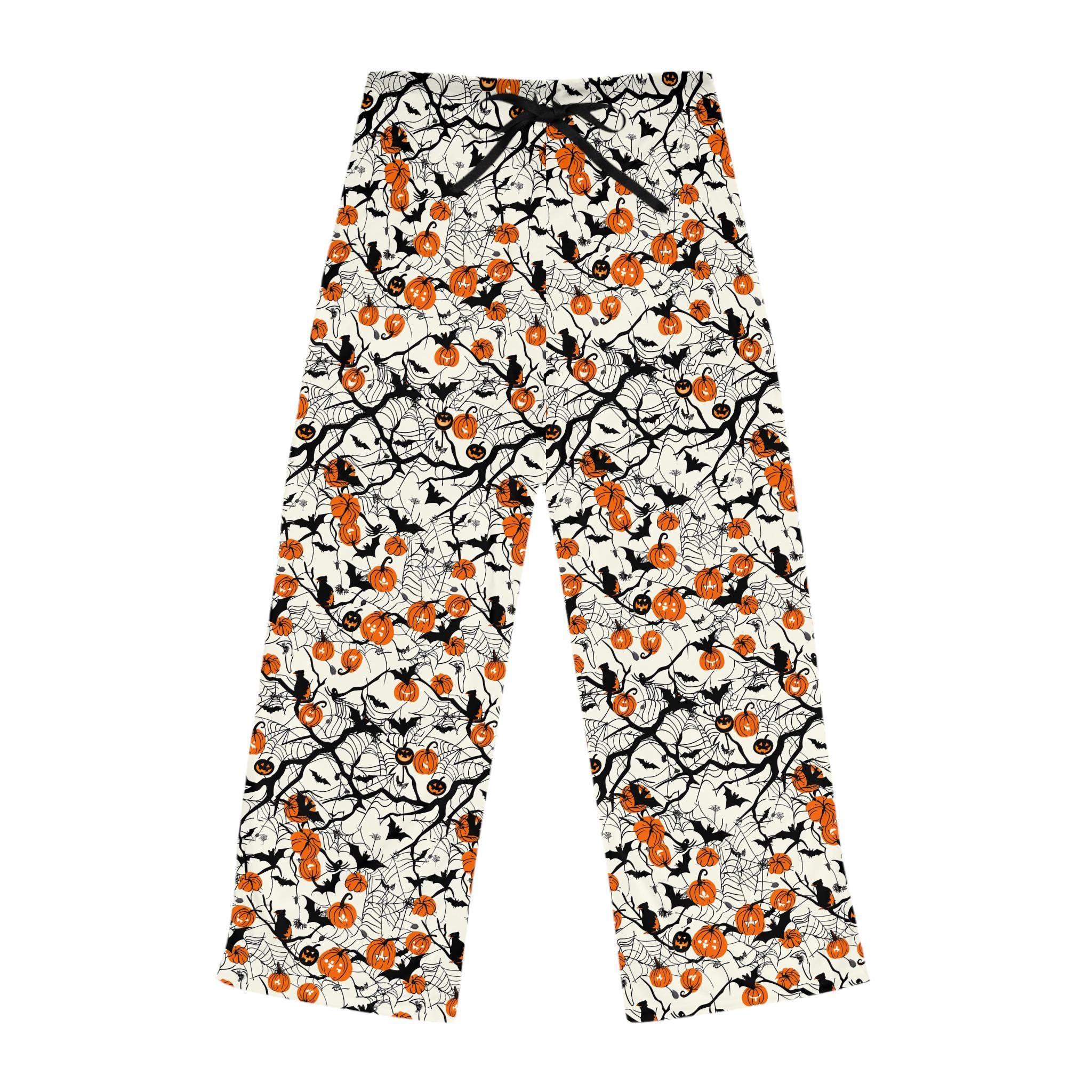 Scary Halloween Pajama Pants Scary Pajamas Pumpkins Ghosts Bats ...