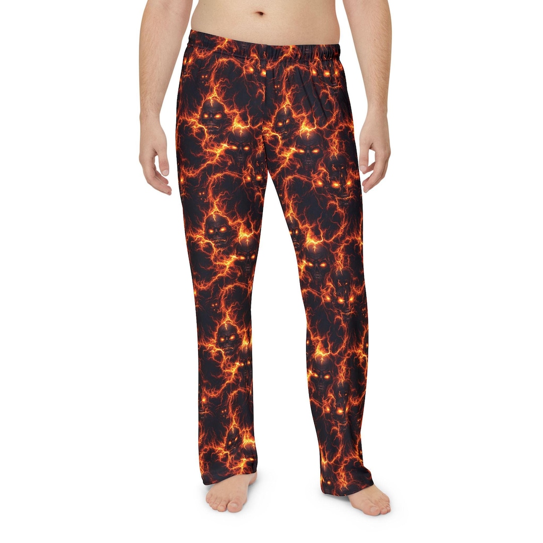 Gothic Skull Men's Pajama Pants (AOP) Evil Gothic Skull Pajama Pants ...