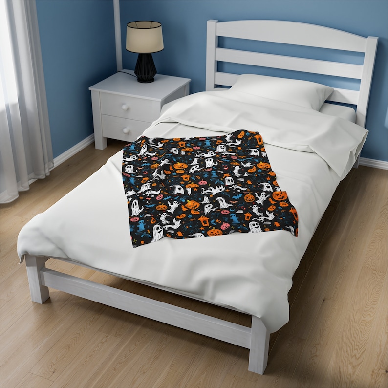 Cute Halloween Blanket Scary Blanket Spooky Blanket Ghosts Pumpkins ...
