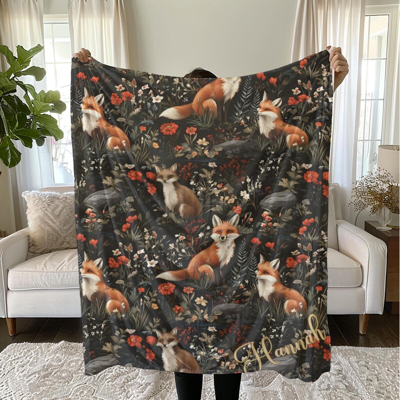 Customized Fox Blankets - Etsy